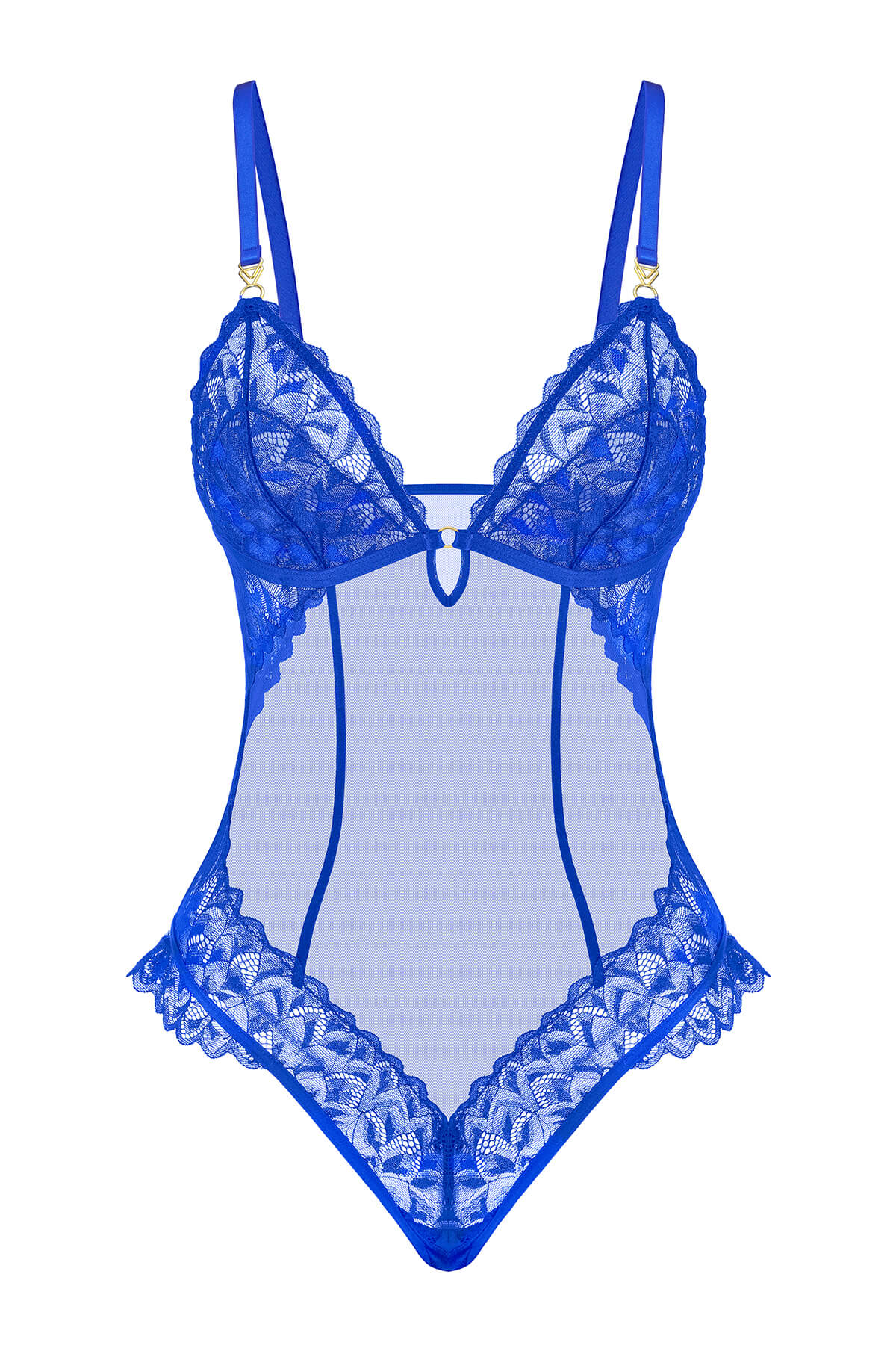 Thalassa Sheer Floral Lace Bodysuit Royal Blue | Sensual & Bold – Aphro ...